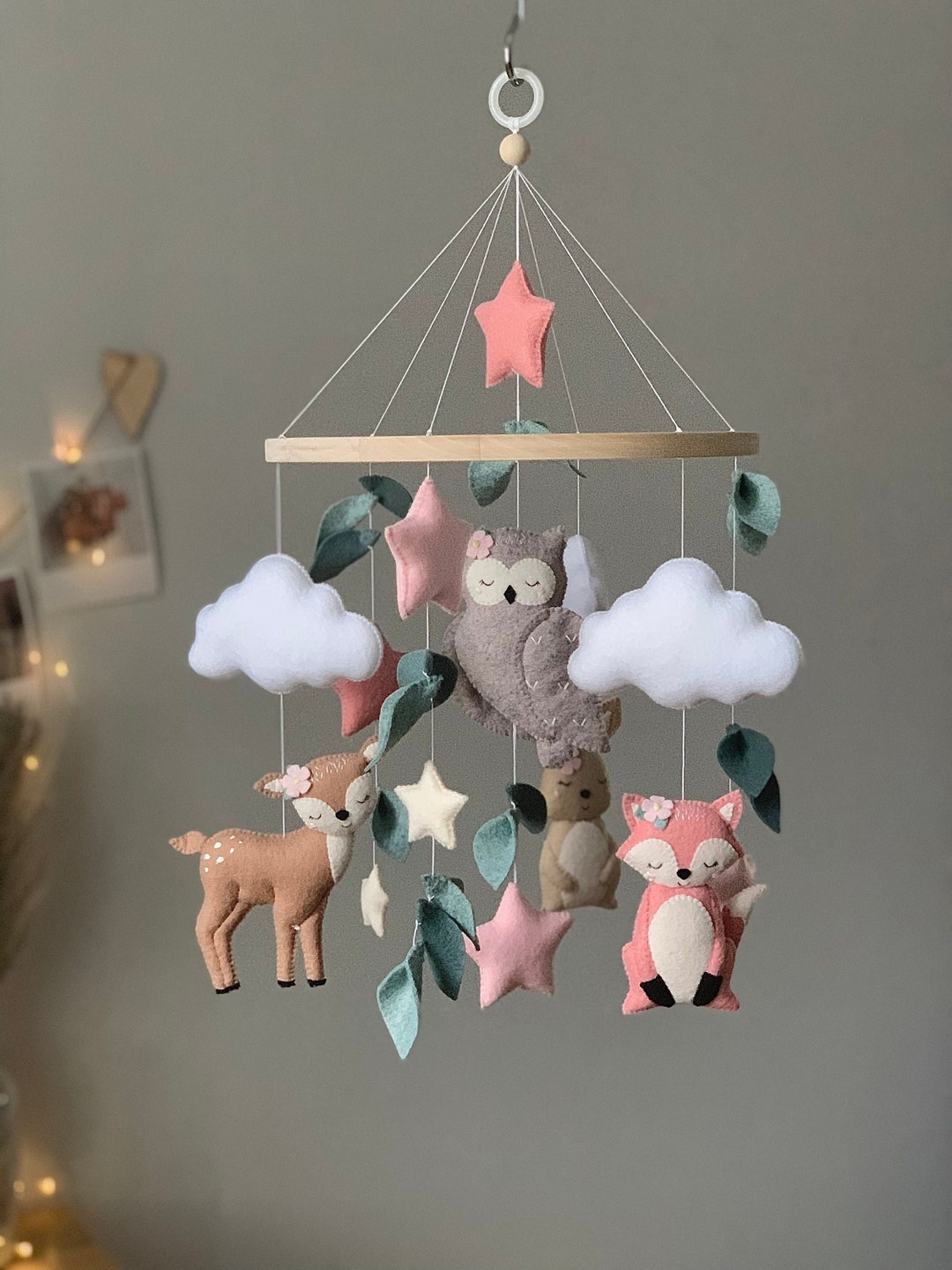 Woodland Baby Mobiles, Forest Baby Crib Mobile for Girls, Woodland ...
