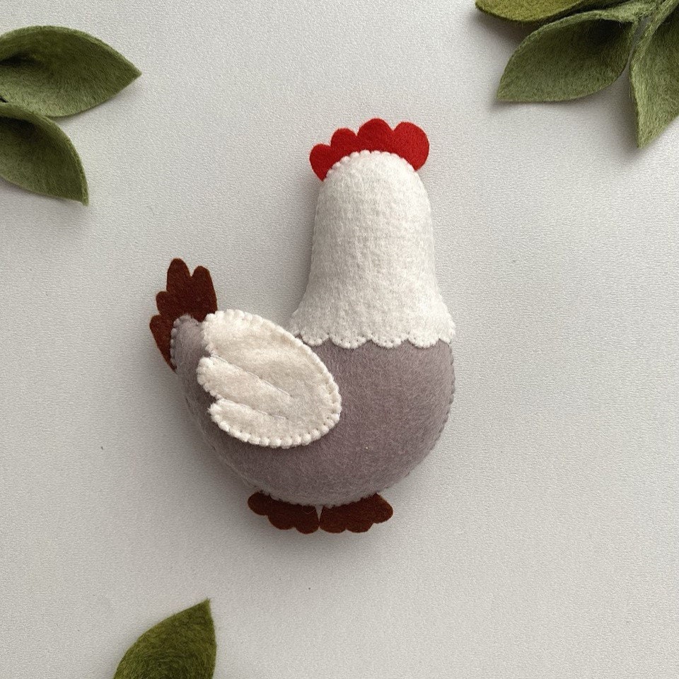 Chicken Felt Pattern, Farm Animals PDF Pattern, Pattern Felt Hen, DIY ...