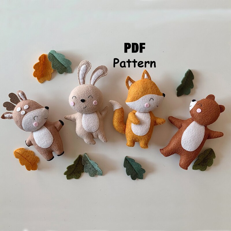 Woodland Felt Animal Pattern - Etsy