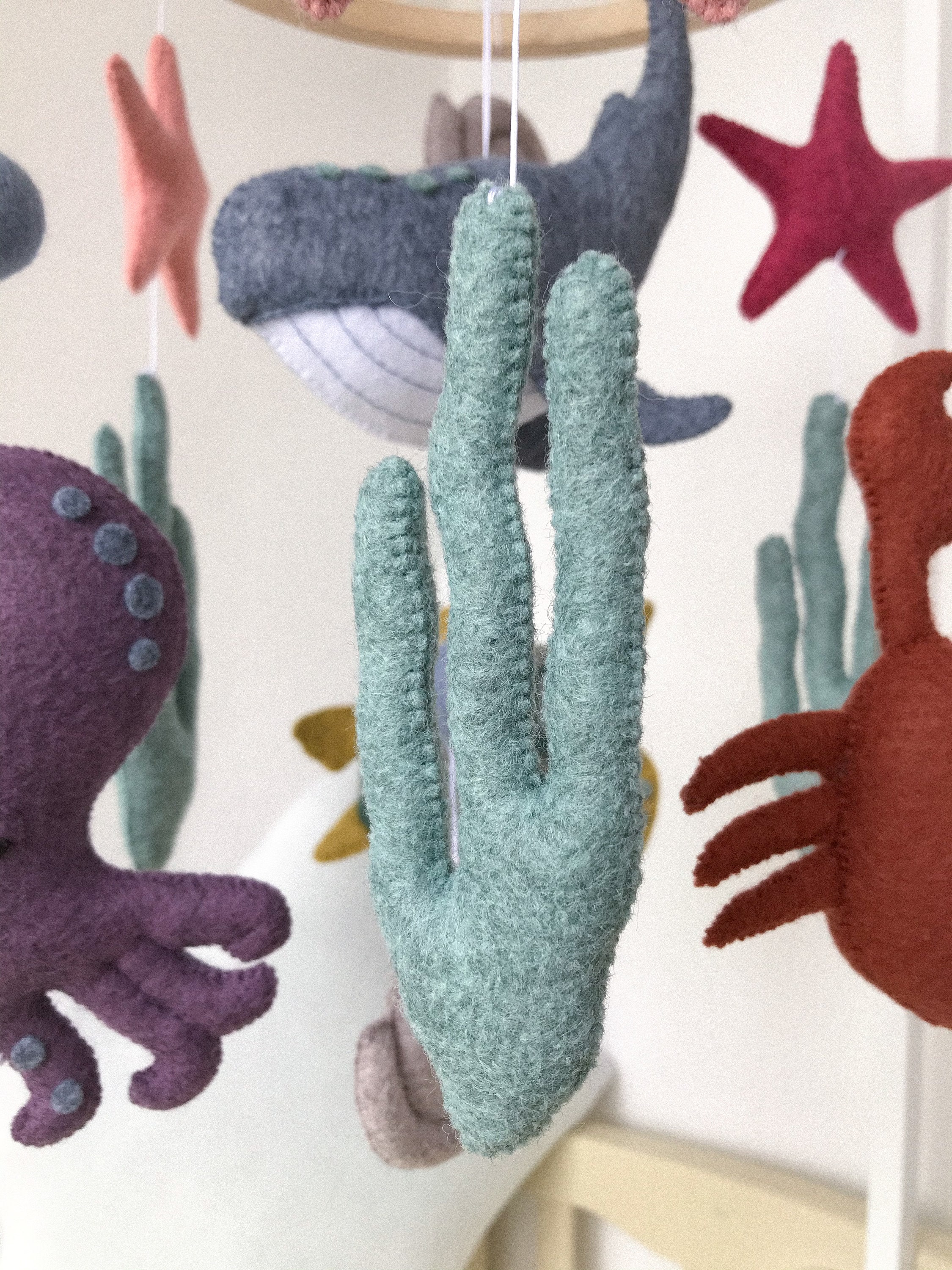 Baby Mobiles Ocean, Ocean Nursery Decor, Felt Mobile Under the Sea ...