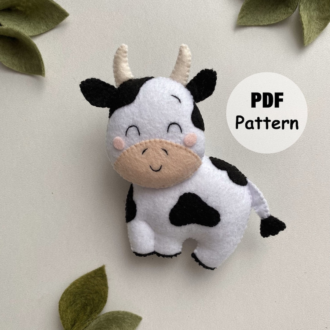 Cow Felt Pattern, Farm Animals PDF Pattern, Felt Toy Cow, Sewing PDF ...