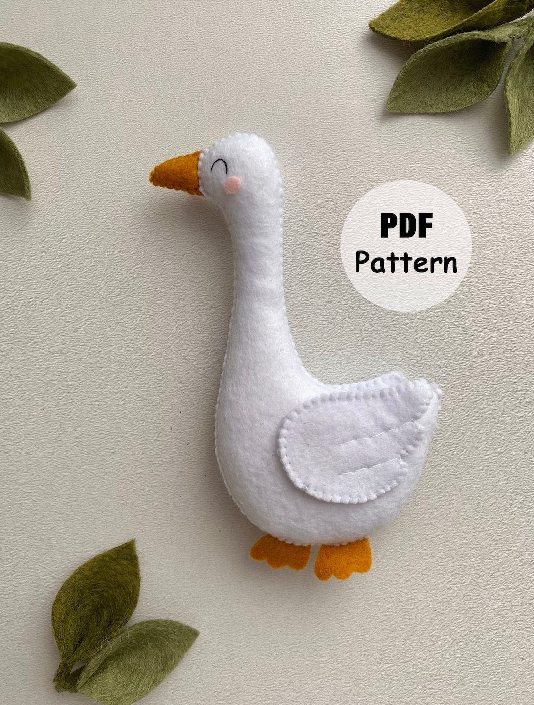 Goose Felt Pattern, Farm Animals PDF Pattern, Pattern Felt Toys Geese ...