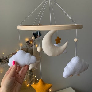 Moon and Stars Baby Mobiles, Neutral Baby Mobiles, Night Sky Mobile ...