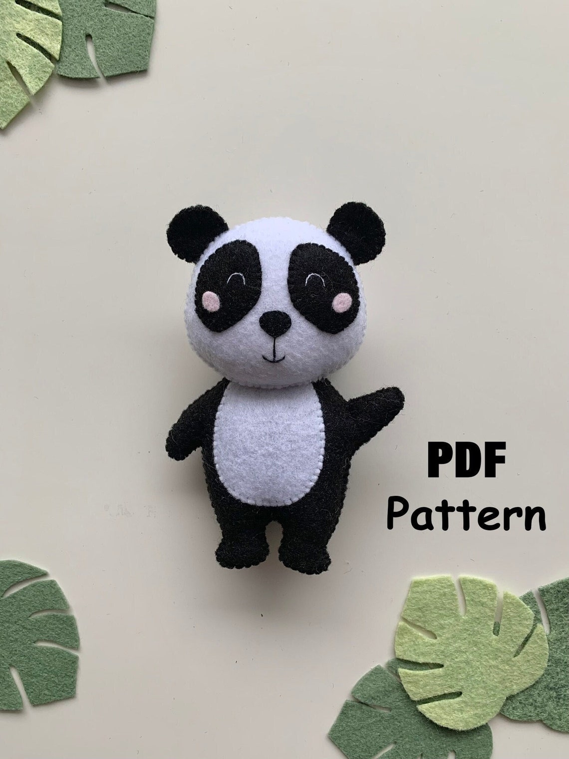 Panda Felt Pattern, Safari Animals PDF Pattern, Sewing PDF Pattern - Etsy