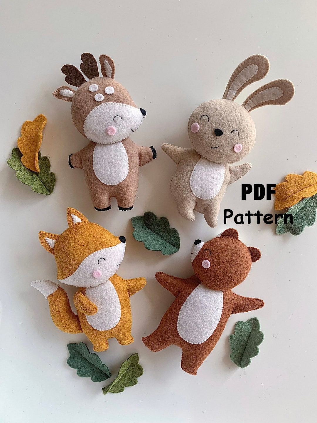 Forest Felt Patterns, Forest Animals PDF Pattern, Cute Felt Patterns ...