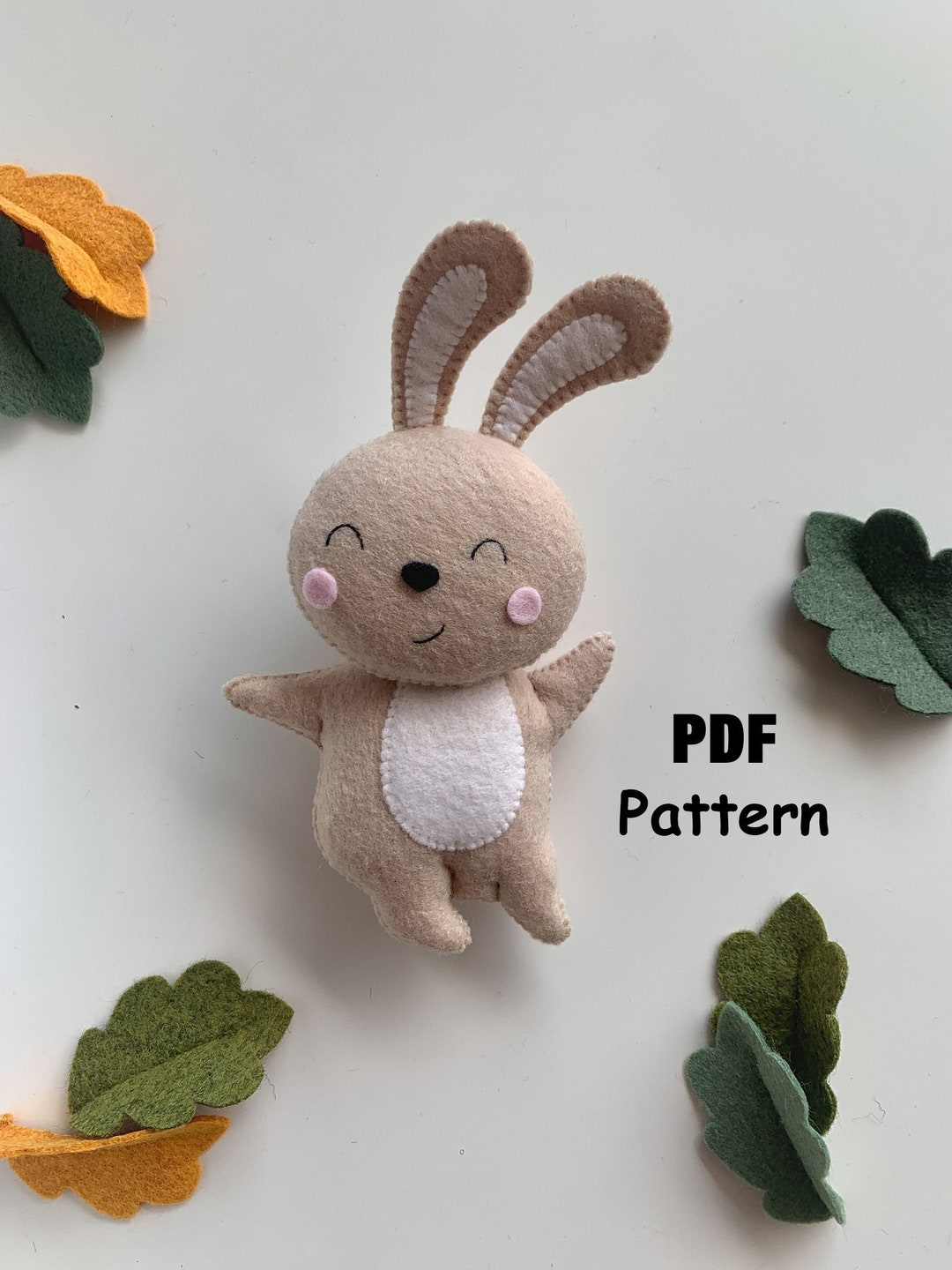 Felt Hare Pattern, Forest Animals PDF Pattern, Rabbit Pattern, Sewing ...