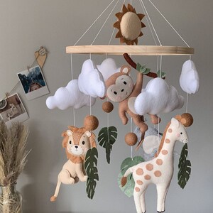 Safari Baby Mobile, Neutral Baby Mobile, Baby Mobile With Safari ...