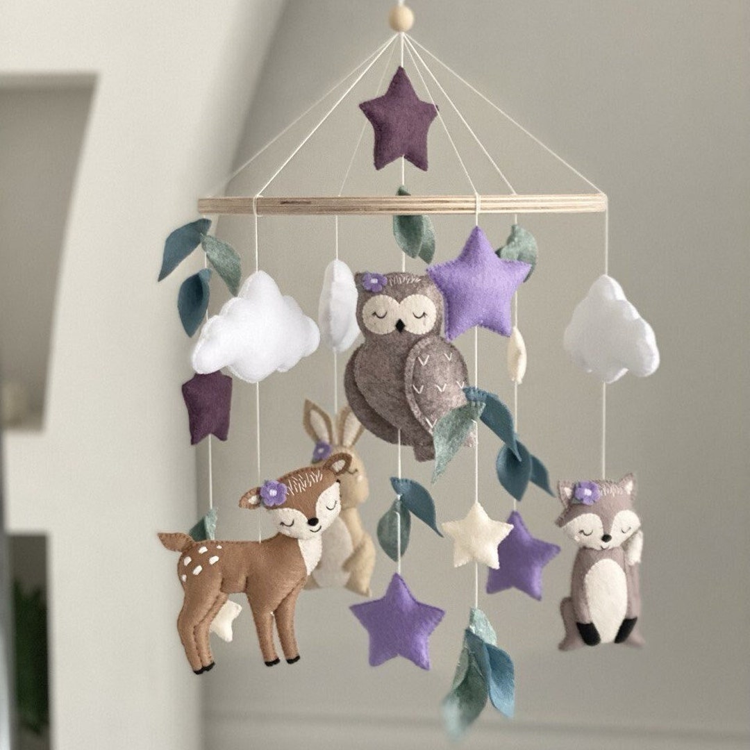 Woodland Baby Mobiles, Forest Mobile With Animals Deer Hare Fox Owl ...