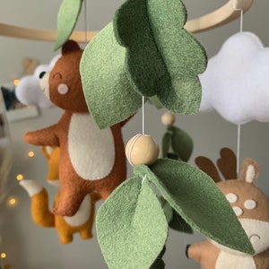 Woodland Baby Mobile, Forest Baby Mobile With Animals Hare Deer Bear ...