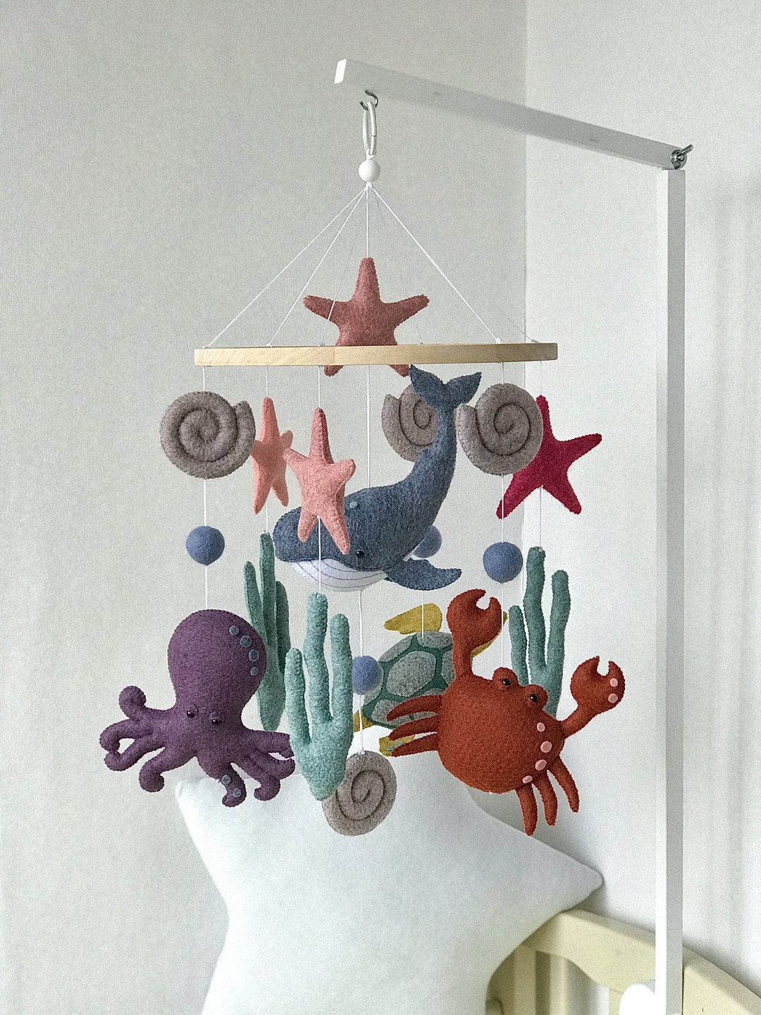 Baby Mobiles Ocean, Ocean Nursery Decor, Felt Mobile Under the Sea ...