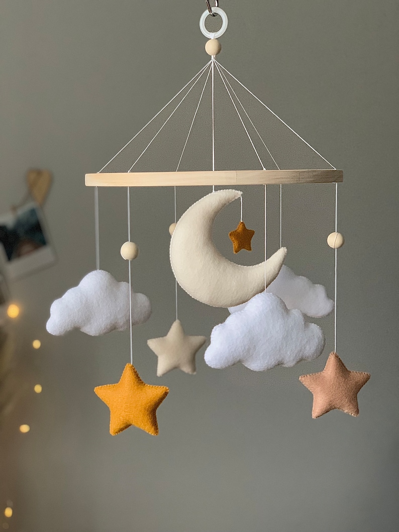Moon and Stars Baby Mobiles, Neutral Baby Mobiles, Night Sky Mobile ...