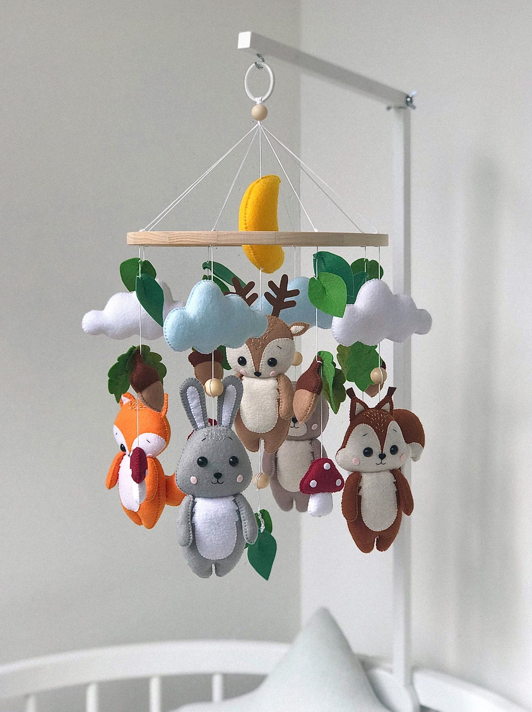 Woodland Baby Mobile for Nursery Decor, Crib Mobile With Felt Forest ...