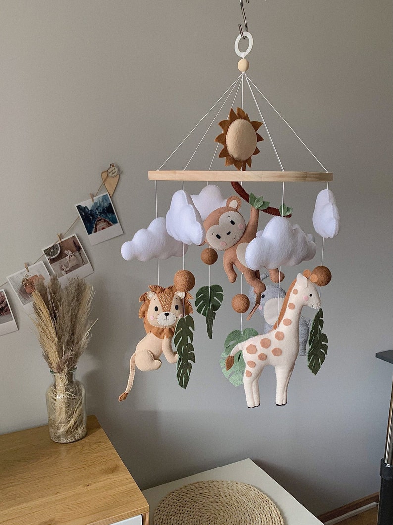 Safari Baby Mobile, Neutral Baby Mobile, Baby Mobile With Safari ...
