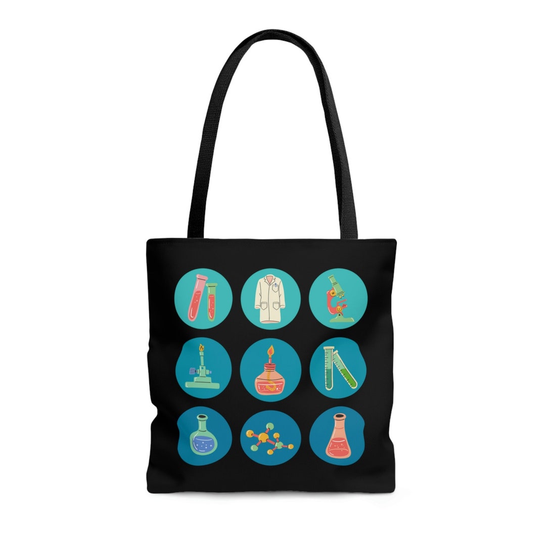 Chemistry Icons Tote Bag. Lab Equipment. Scientist. Chemist. Chemistry ...
