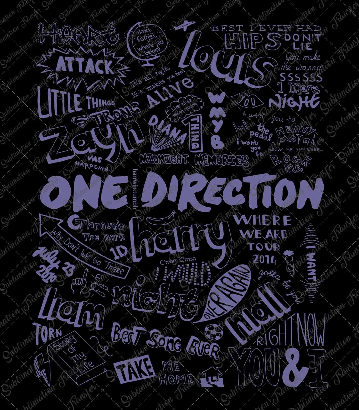 One Direction Logo Black And White Wallpaper
