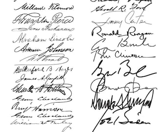 Presidential Signatures 16x20 - Etsy