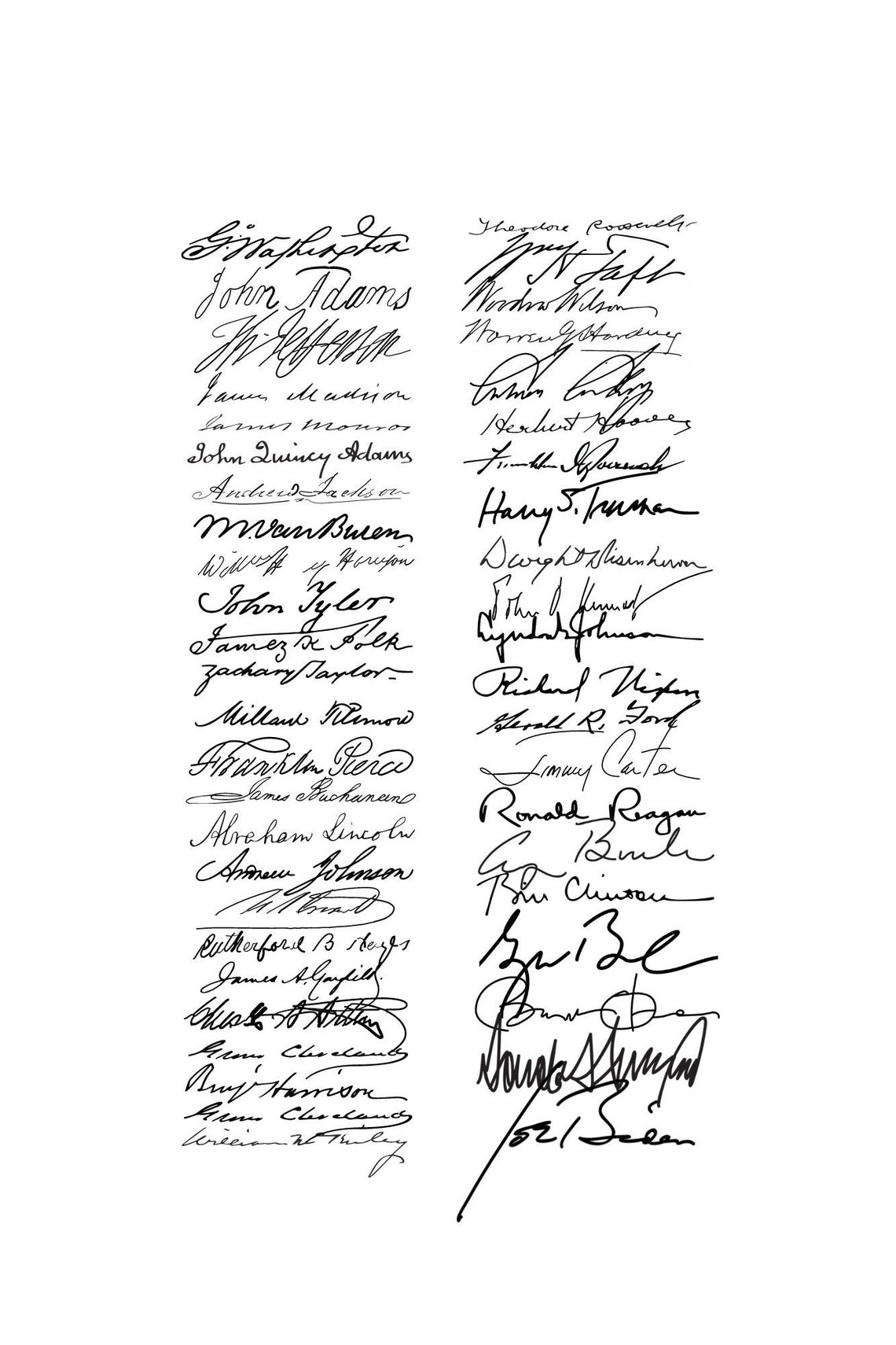 Presidential Signatures (12x18) - Etsy