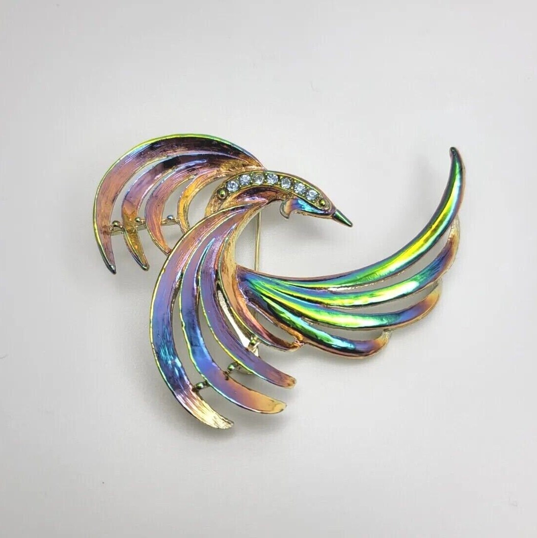 Large Majestic Iridescent Crystal Rhinestone Phoenix Brooch 3 X 2 - Etsy