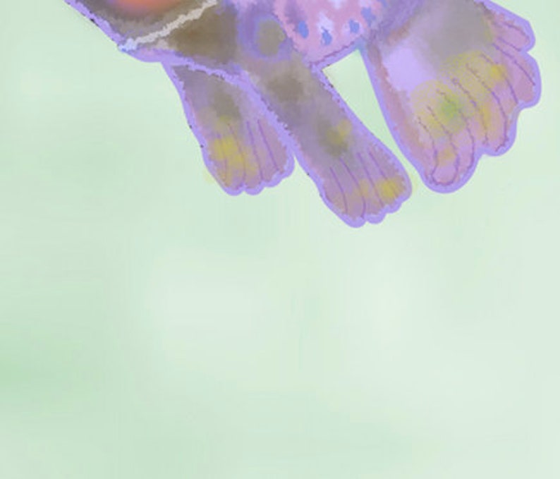 Printable Cute Little Purple Fish With a Green Background - Etsy