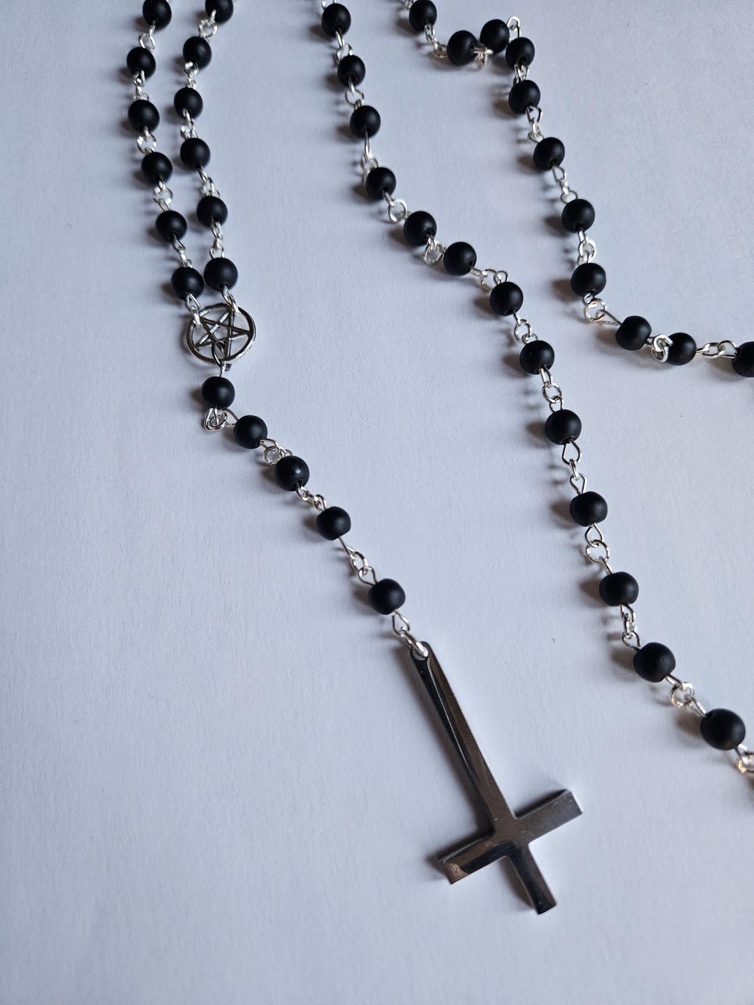 Satanic Orthodox -classic Upside-down Cross/with Pentagram Center ...