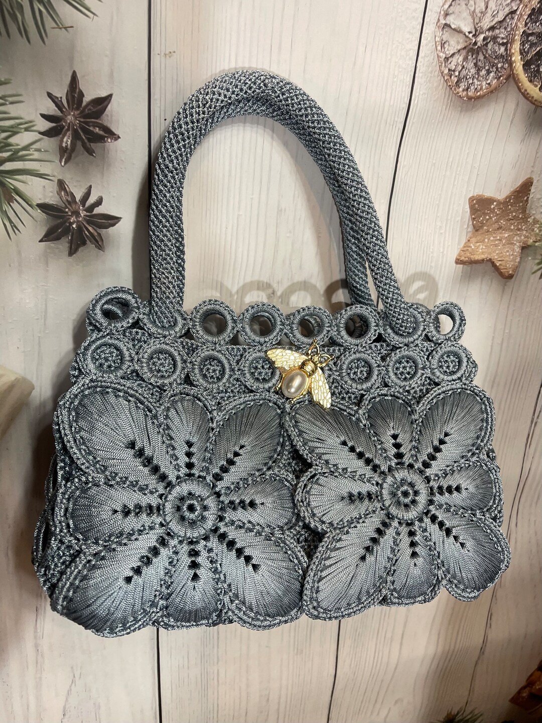 Handmade Crochet Handbag/hand Woven Purse/shoulder Bag Prom or Daily ...