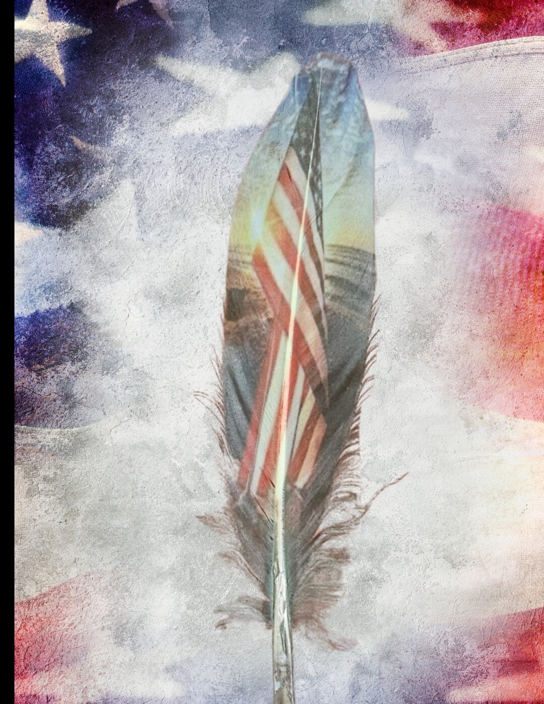 U.S. Flag With Sunset Feather - Etsy