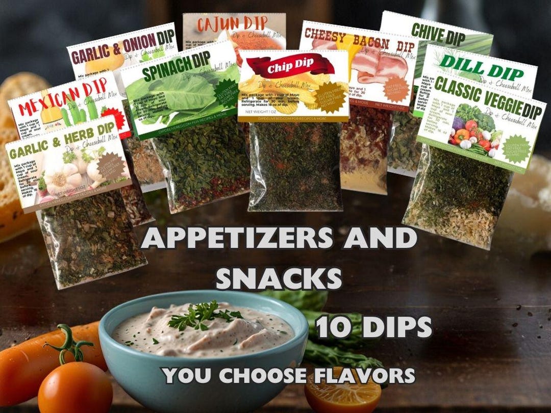 10 Pack Variety Dry Dip Mix Seasoning Party & Appetizer Food Birthday ...