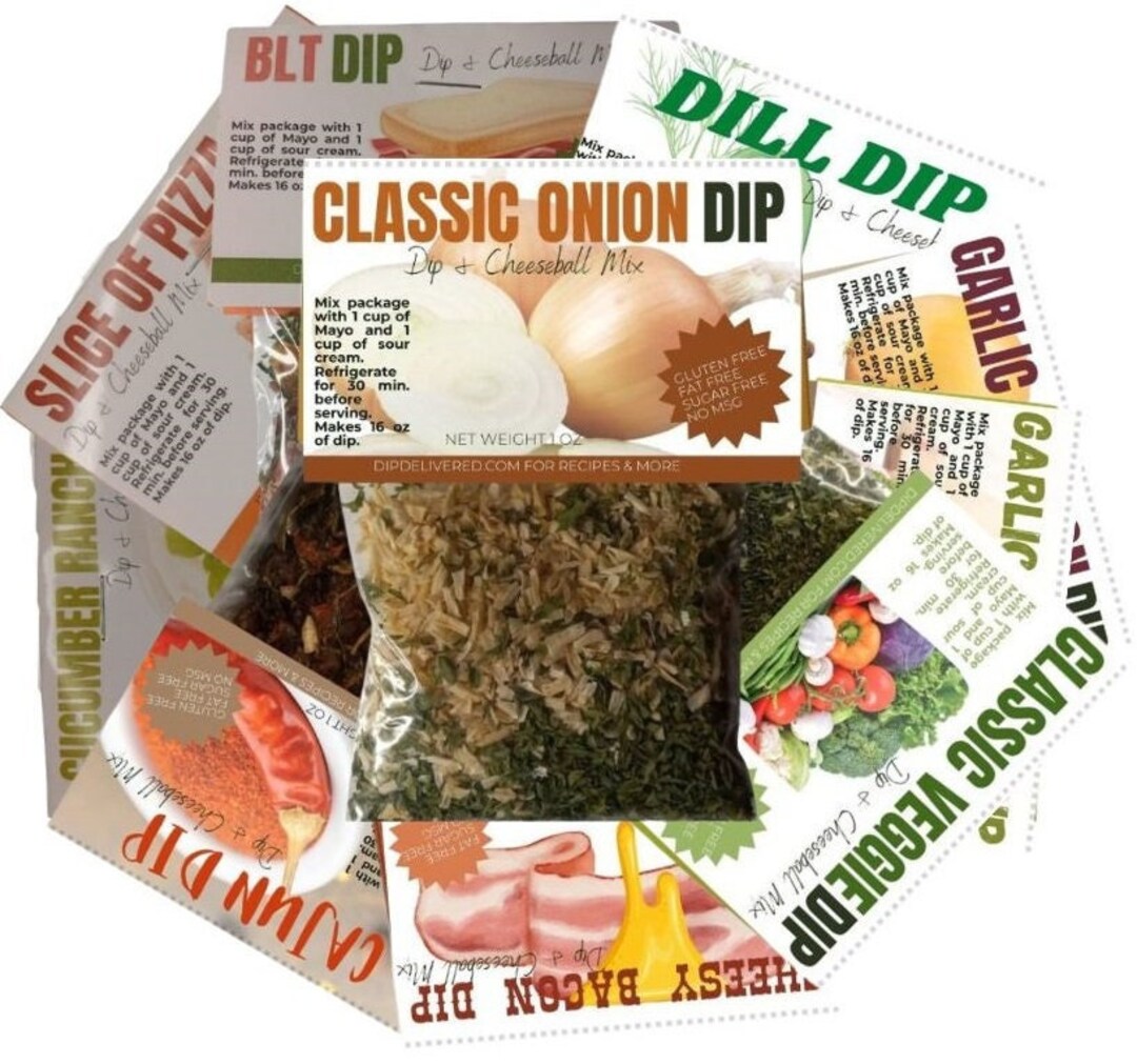 10 Pack Mix & Match Dry Dip Mix Packets You Pick Flavors Choose From 17 ...