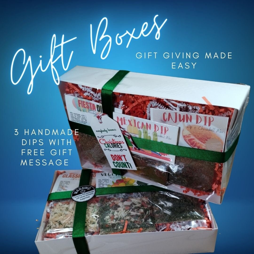 Dip Mix Gift Box for Christmas Gift Exchange Secret Santa White ...