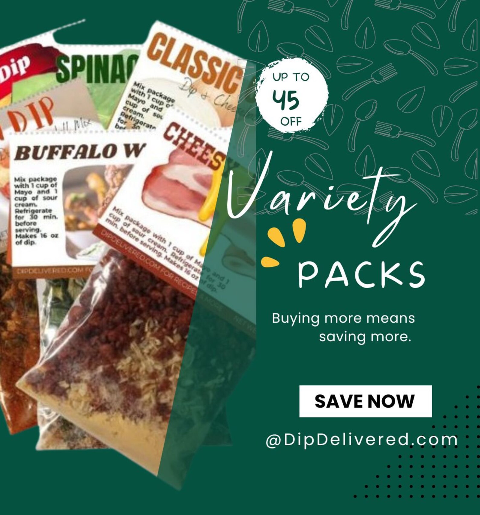 Pick Your Own Flavors 4 Pack Dip Mix Packages Perfect for Appetizers ...