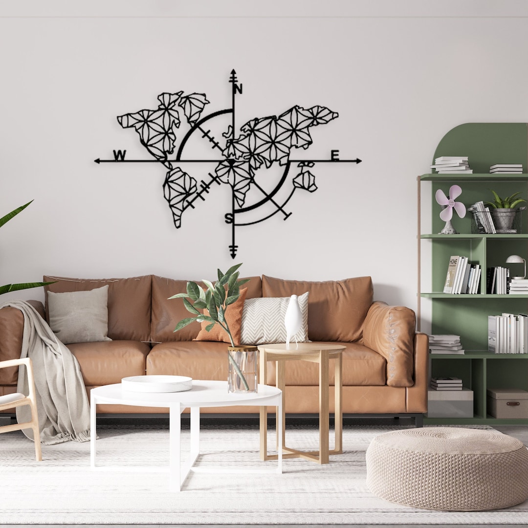 Metal World Map Wall Art Large Metal World Map Wall Decor - Etsy