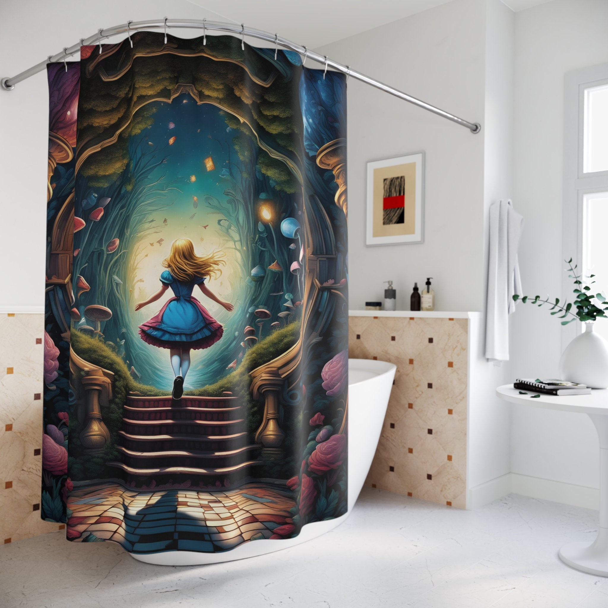 Alice in Wonderland Shower Curtain | Dark Fantasy | Fairytale Shower ...