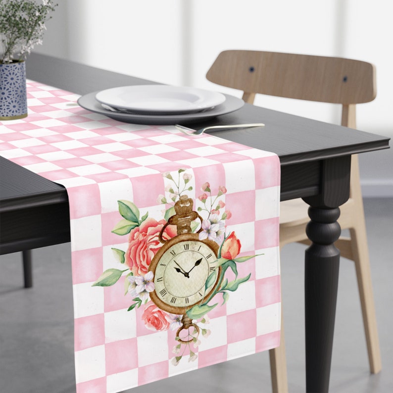 Clock and Roses Table Runner Alice in Wonderland Alice in - Etsy