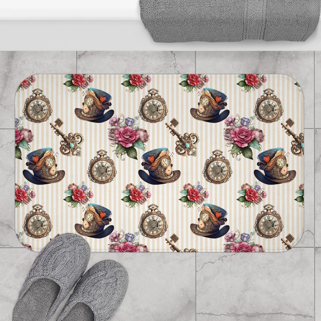 Alice in Wonderland Bath Mat | Gothic Bath Mat | Victorian Bath Decor ...