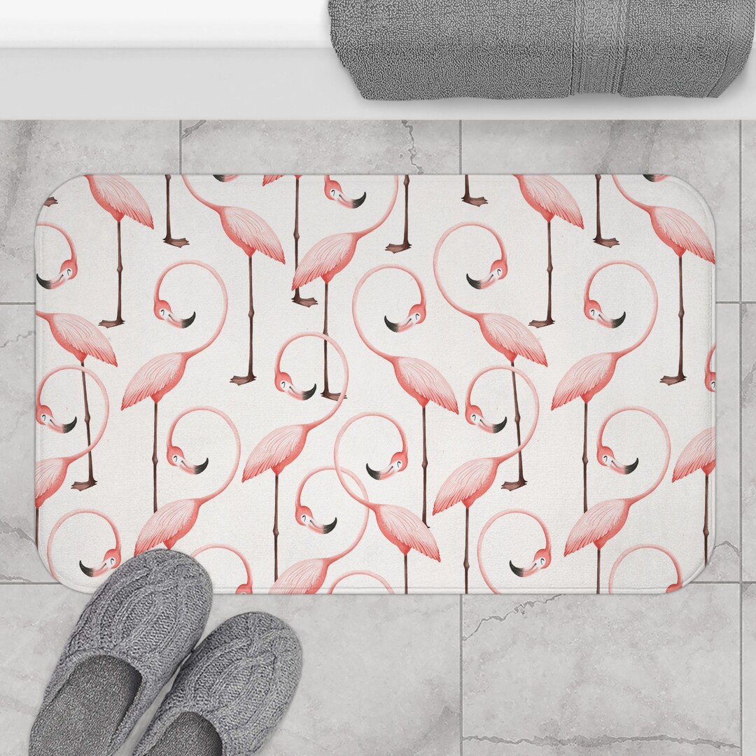 Pink Flamingo Bath Mat | Alice in Wonderland Bath Mat | Wonderland Bath ...