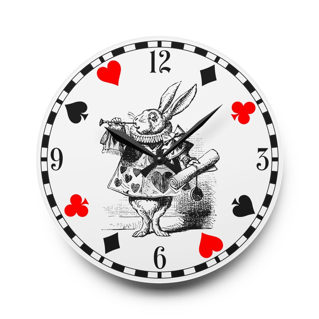 Alice in Wonderland Wall Clock | White Rabbit | Fairytale | Vintage ...