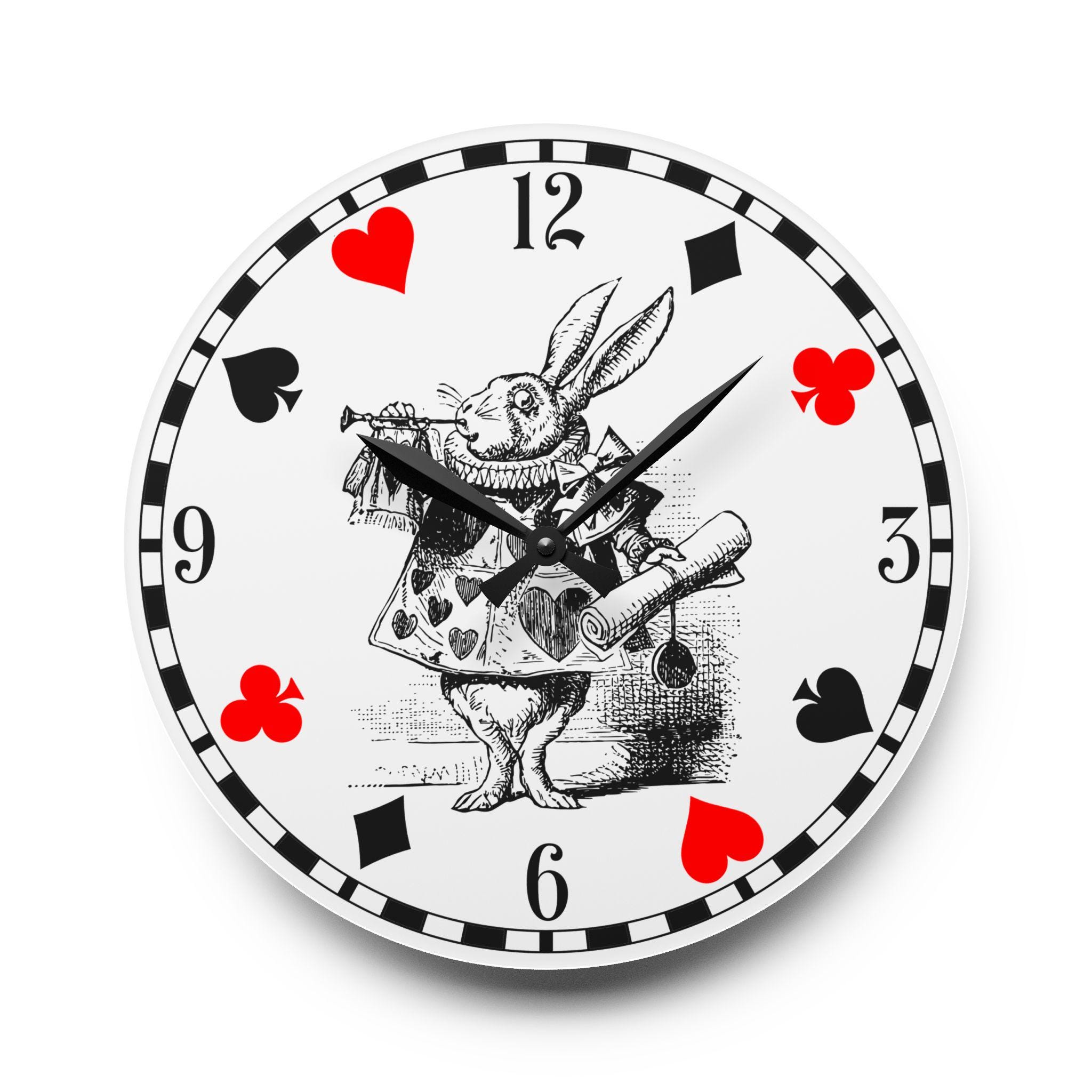 Alice in Wonderland Wall Clock | White Rabbit | Fairytale | Vintage ...