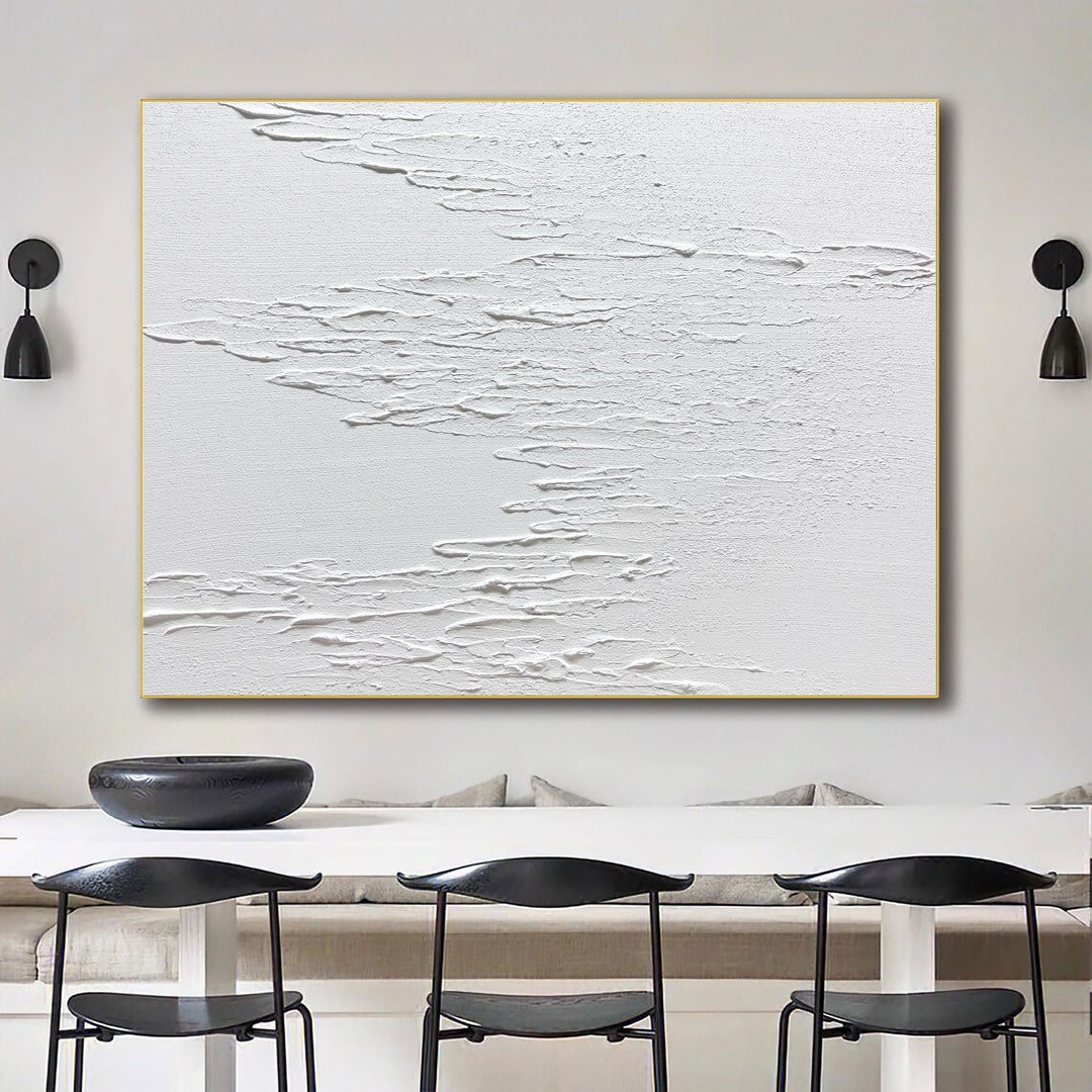 White Textured Wall Art White Abstract Art Painting White Wall Art ...