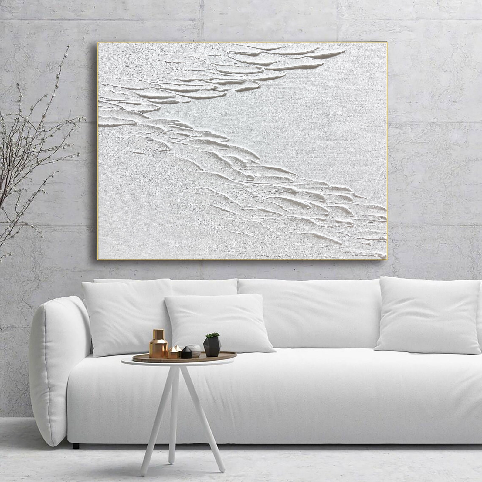 White Abstract Painting White 3d Textured Painting White Minimalist Painting Large White ...