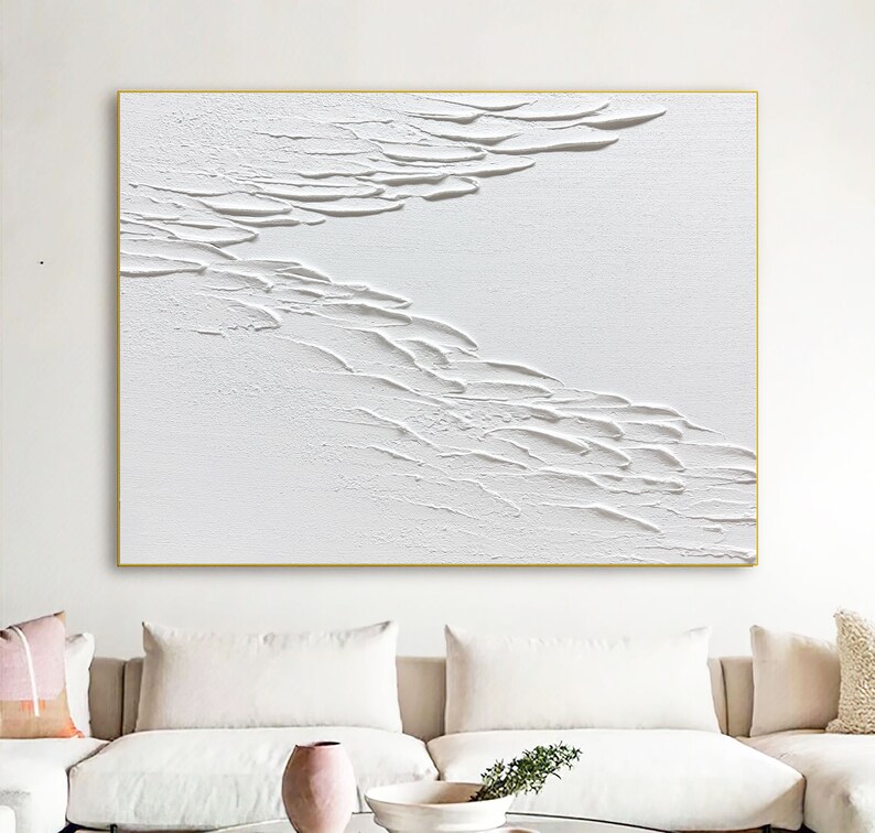 White Abstract Painting White 3d Textured Painting White Minimalist Painting Large White ...