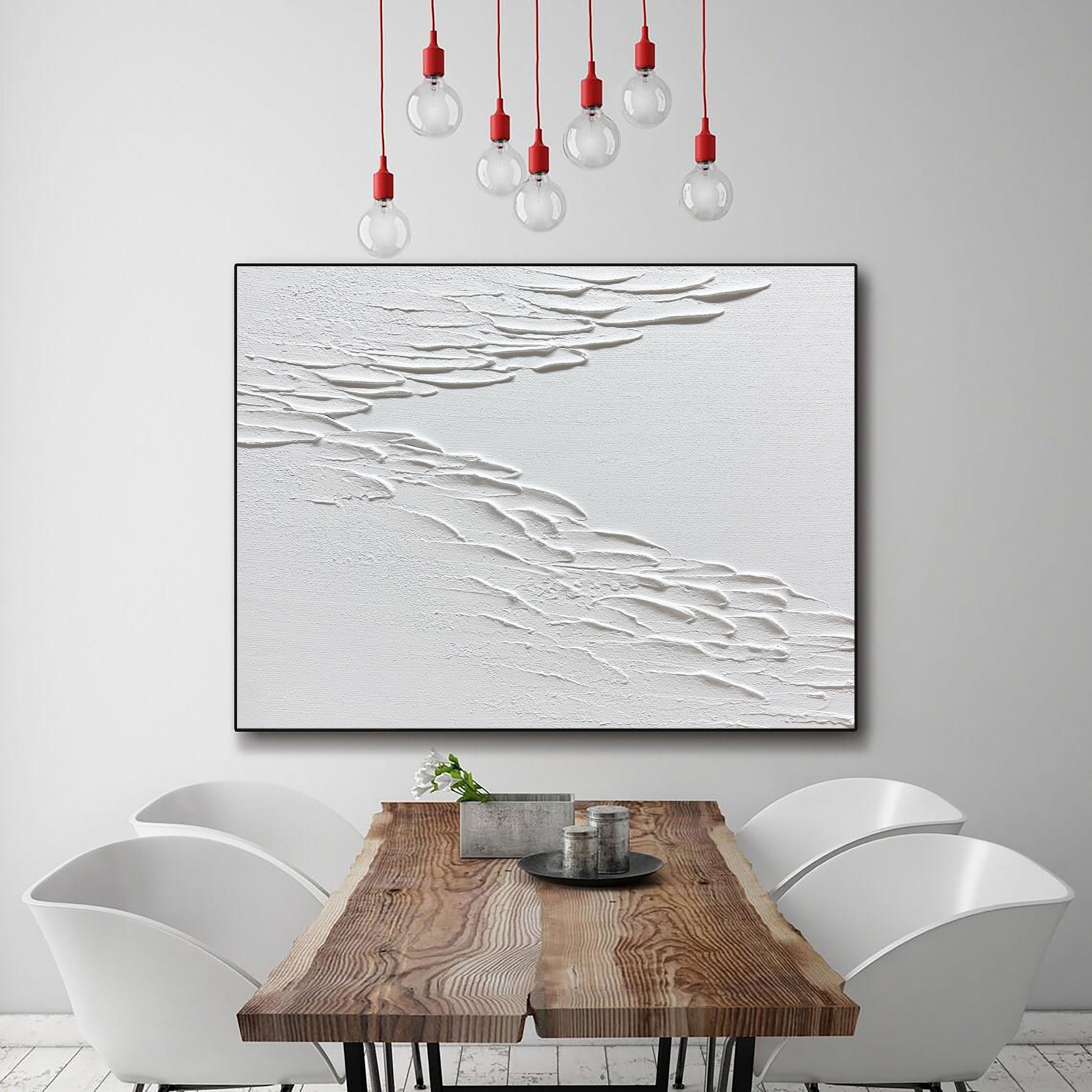 White Abstract Painting White 3d Textured Painting White Minimalist ...