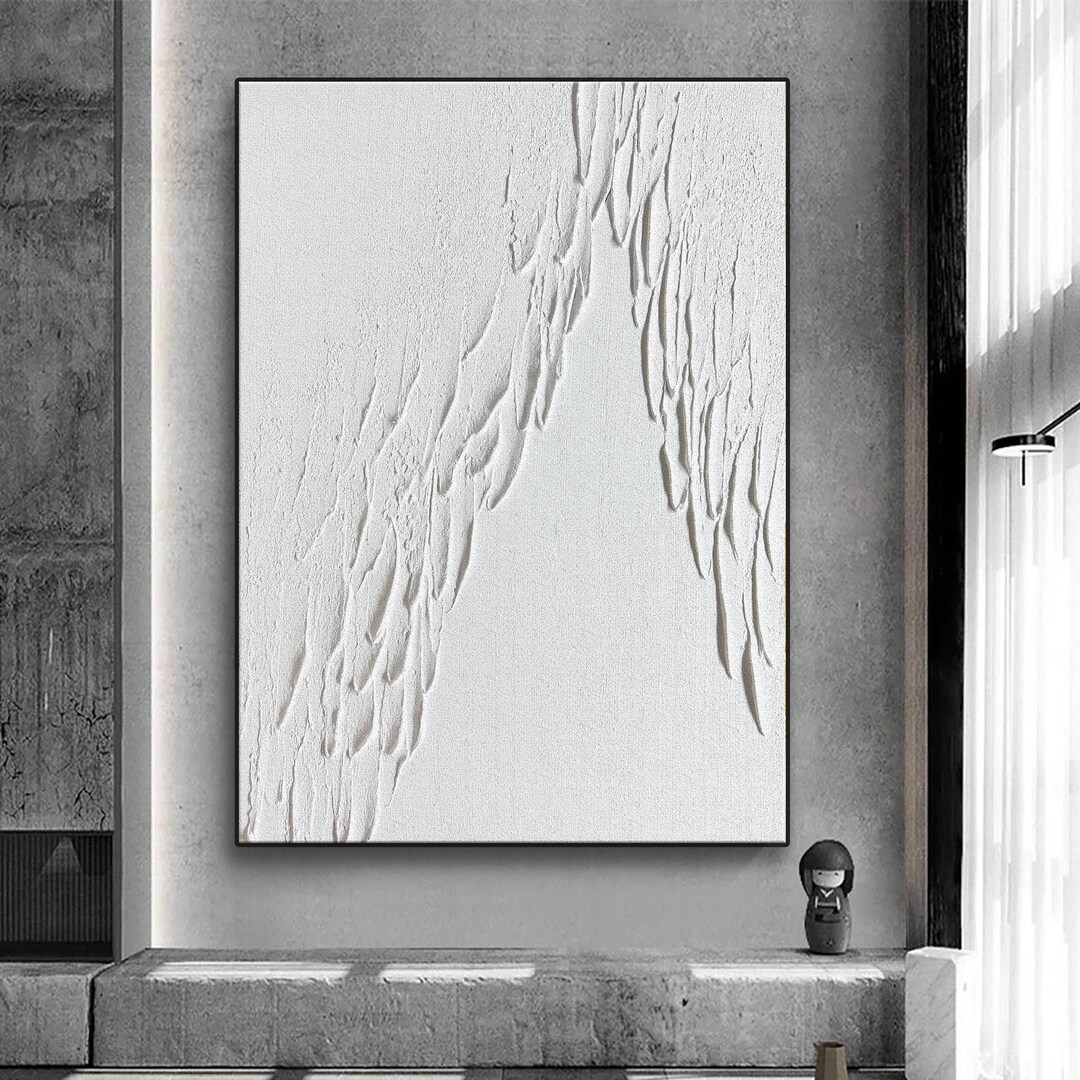 White Abstract Painting White Texture Art White Abstract Wall - Etsy