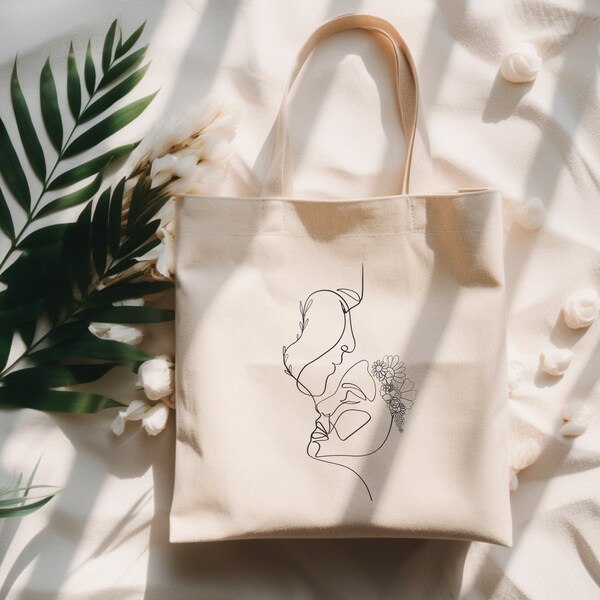 Line Art Tote Bag - Etsy