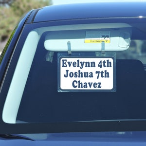 Medium Student Pick-up Signs Car Rider Tags Student Name Tags Carpool ...