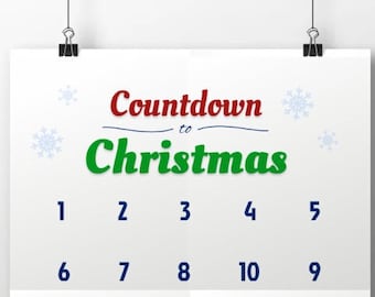 Christmas Countdown Printable Calendar | Ideal for Kids Schools, Own ...