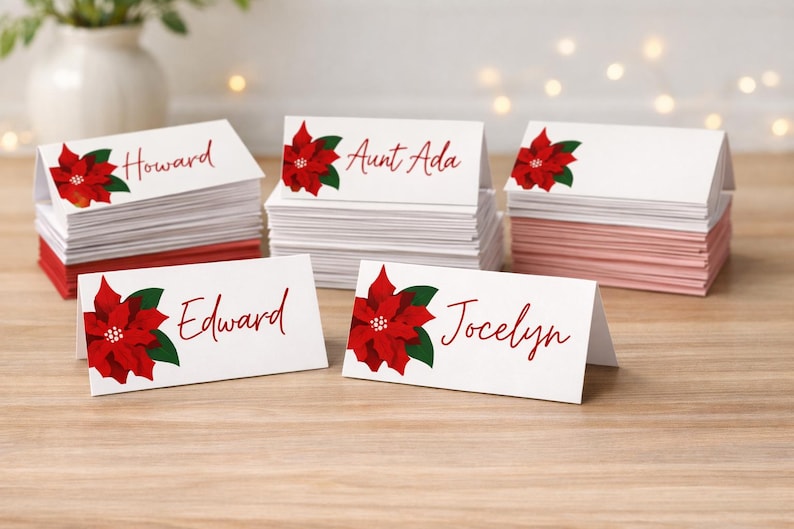 Editable Christmas Name Cards - Etsy