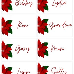 Editable Christmas Name Cards - Etsy