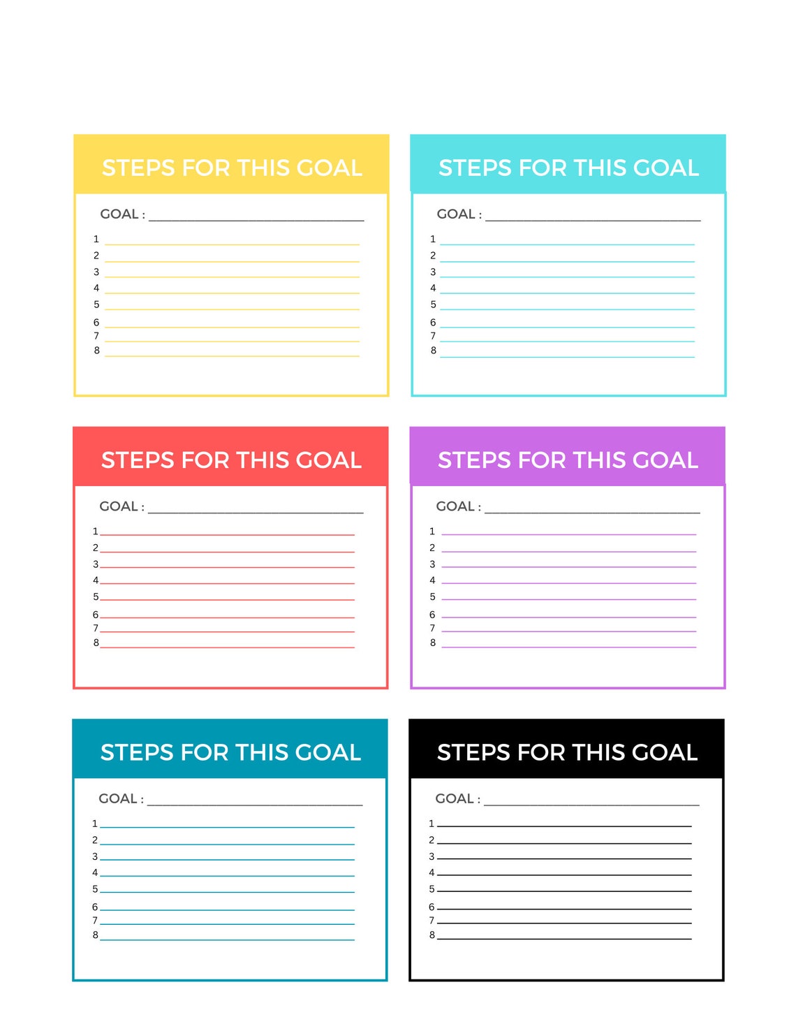 Printable Goal Planner, Cute, Easy, Tracker, Digital, Worksheet ...