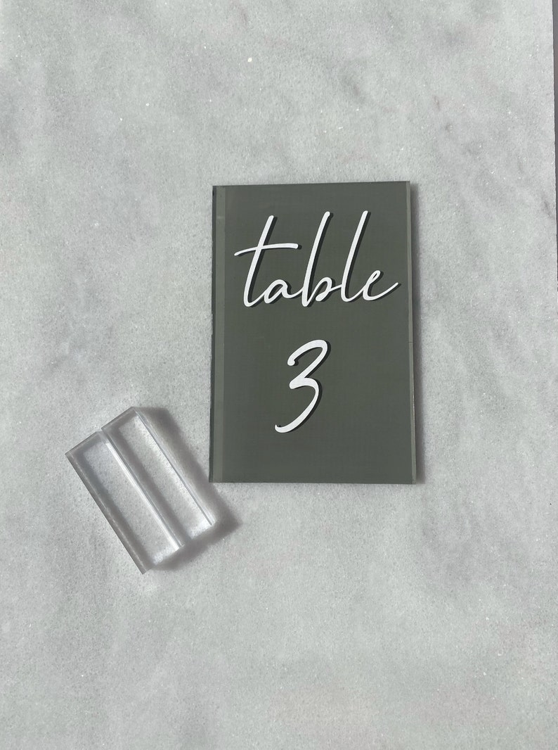 Acrylic Signage Table Numbers Place Cards Wedding Decor - Etsy