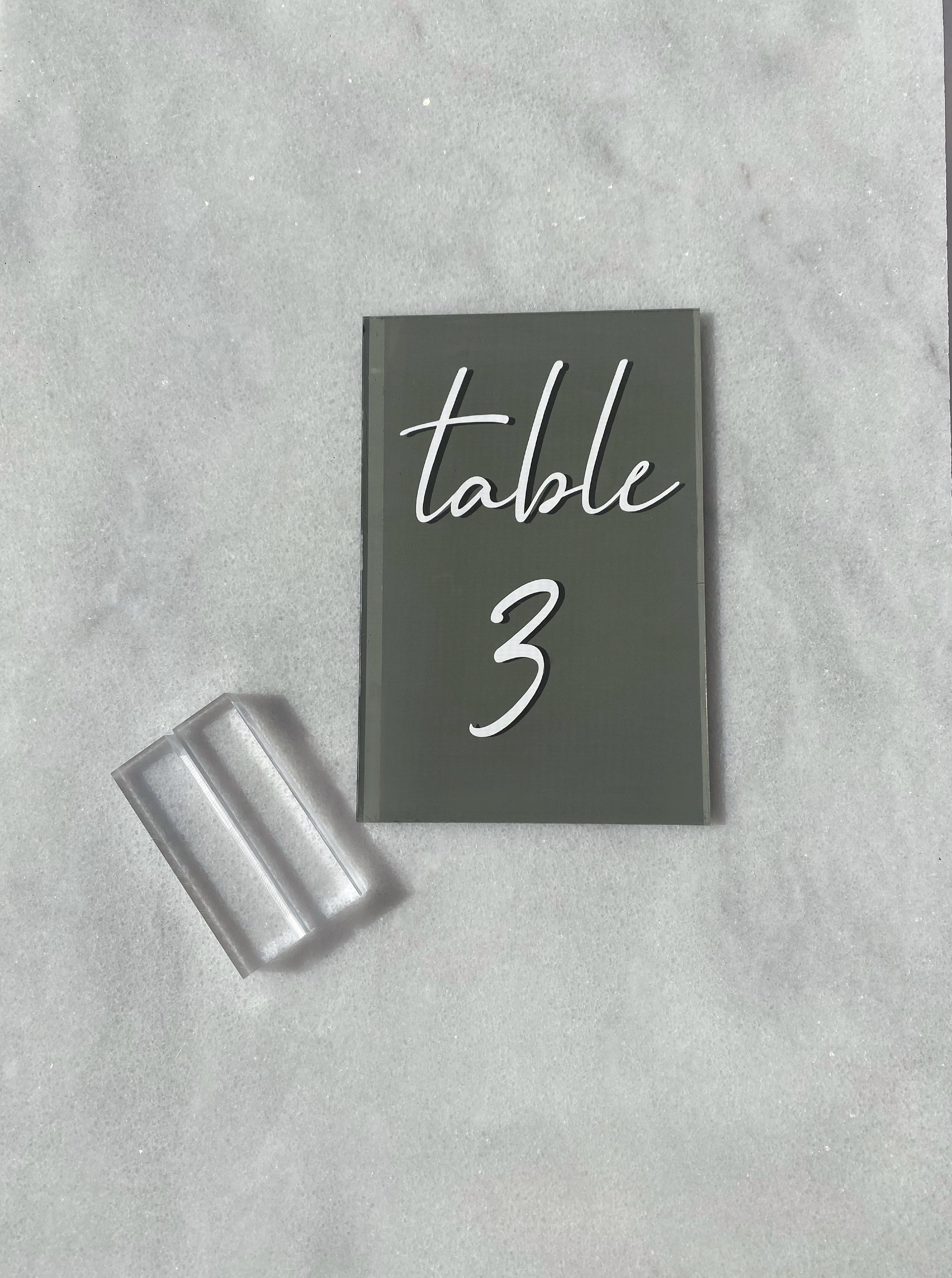 Acrylic Signage Table Numbers Place Cards Wedding Decor Modern Custom ...